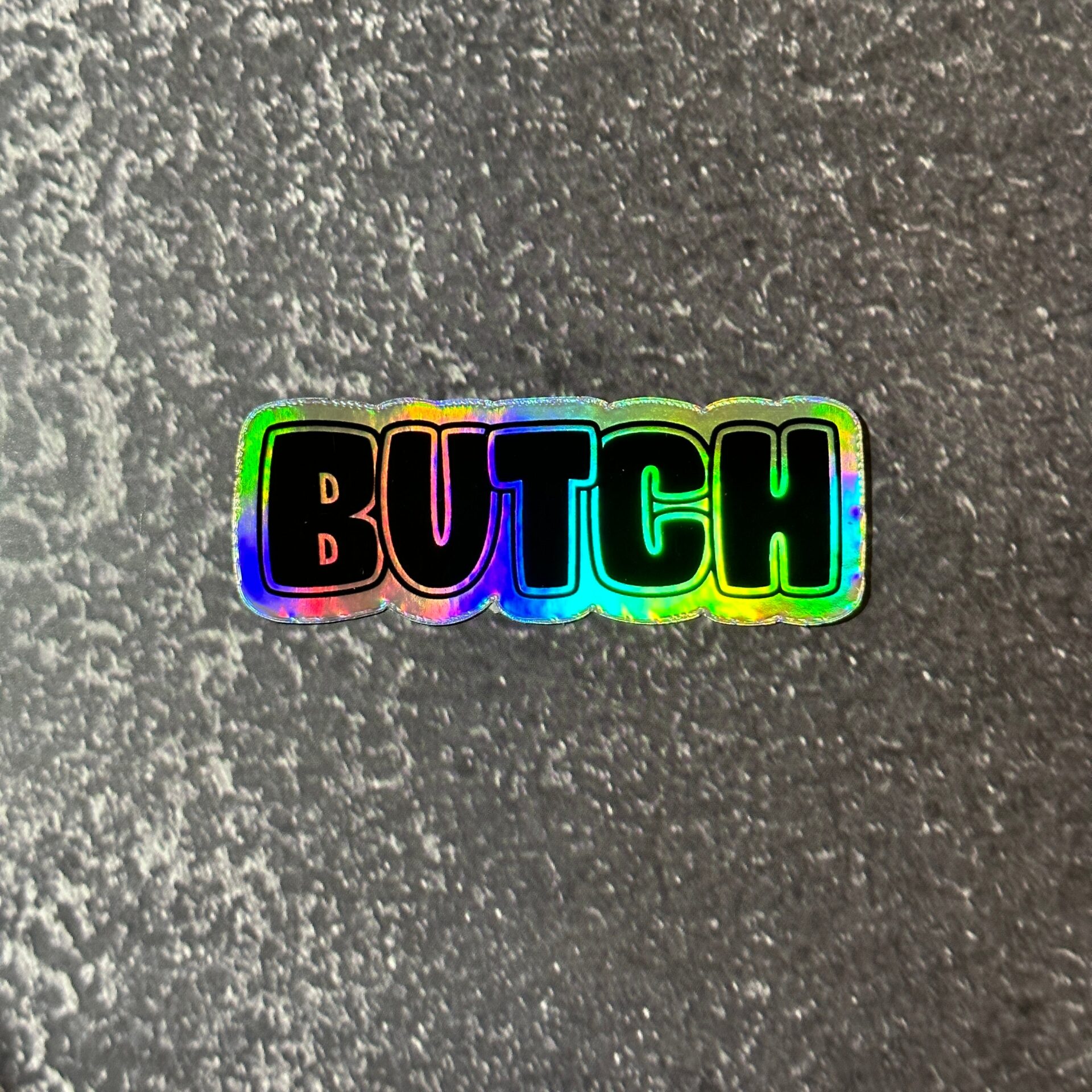 Butch Holographic Sticker - Pink Robin