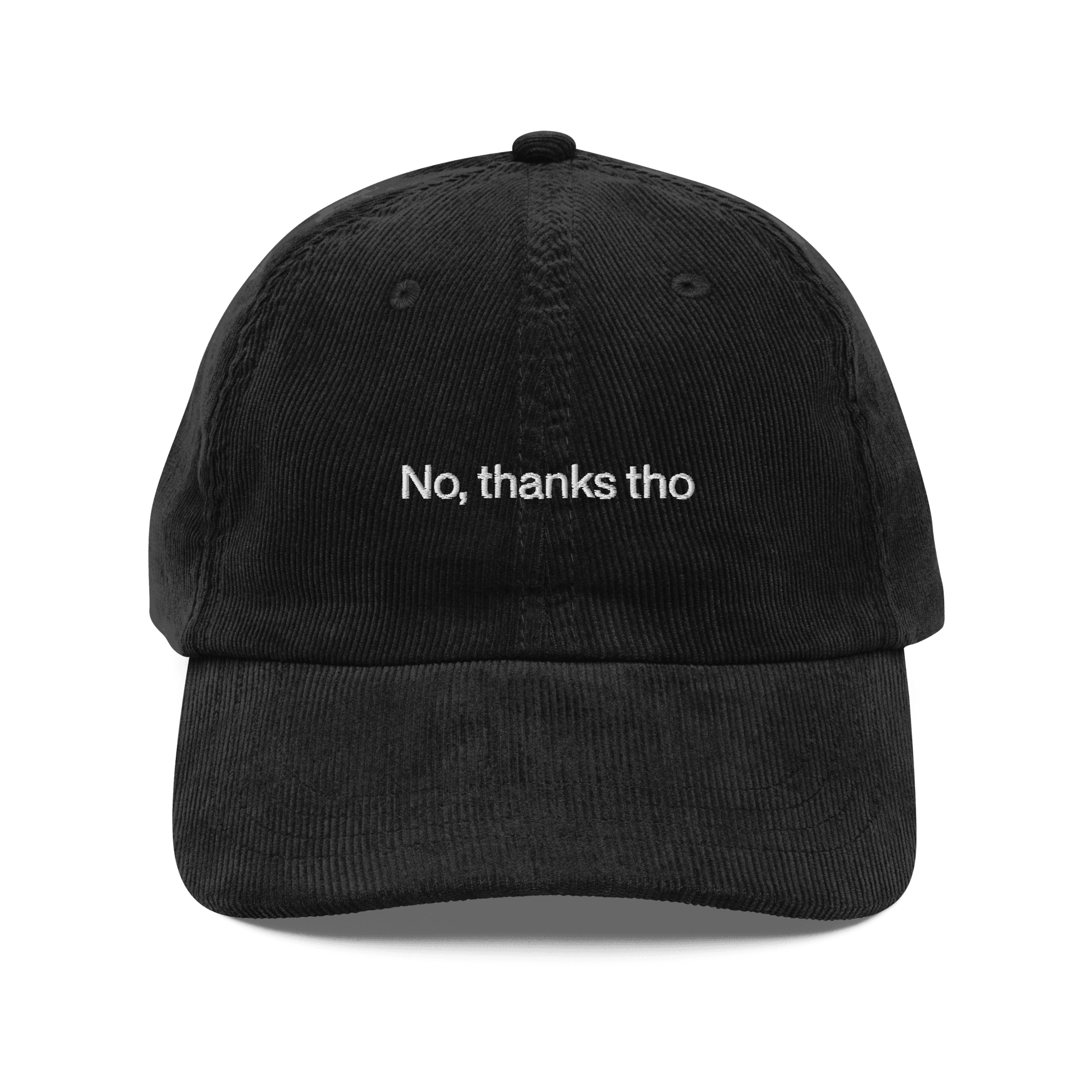 'No, thanks tho' Vintage Corduroy Cap - Pink Robin